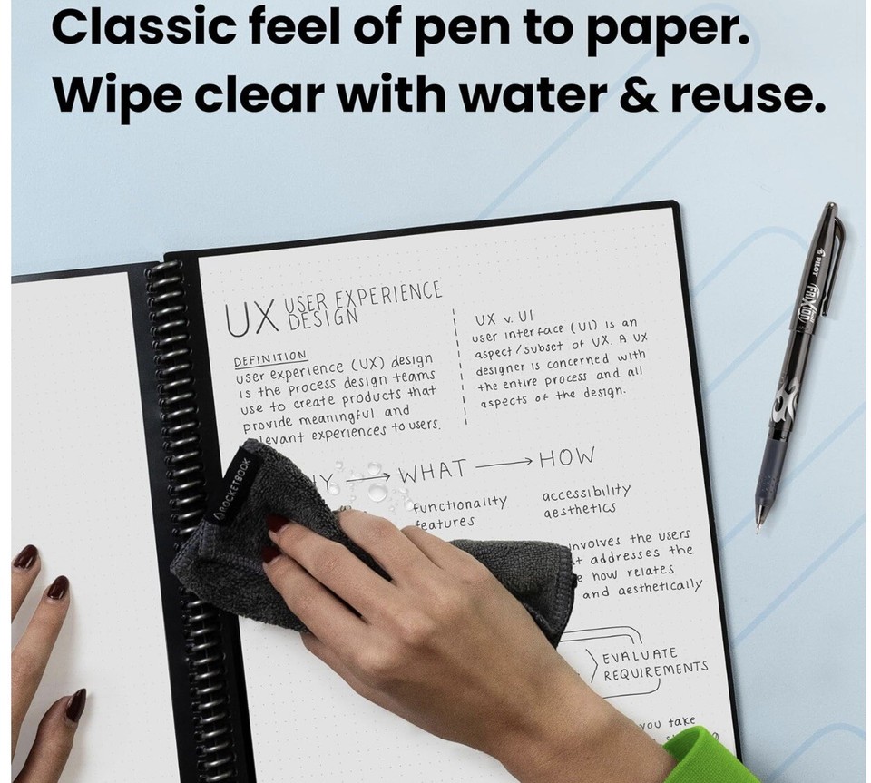 Rocketbook, Everlast Letter Size Smart Reusable Notebook - Neptune Teal ...