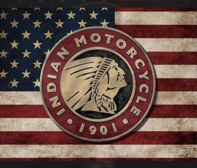 "Indian Motorcycle" Flag Tin Sign | eBay