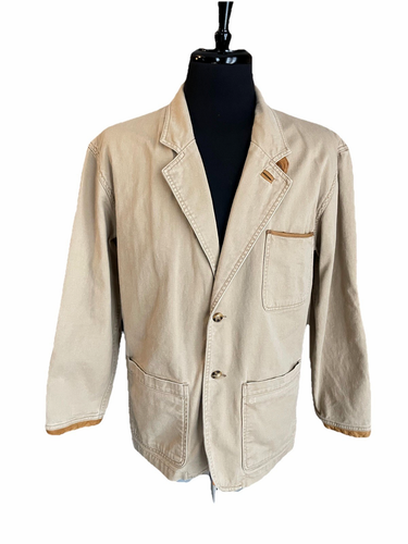VTG Orvis Zambezi Field Jacket Mens Medium Canvas Leather Elbow Patch ...