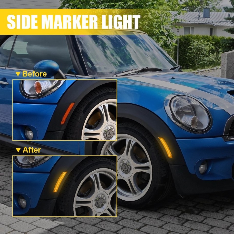 Fit Mini Cooper R56 R55 R58 R57 R59 R60 Front R61 LED Side Marker ...
