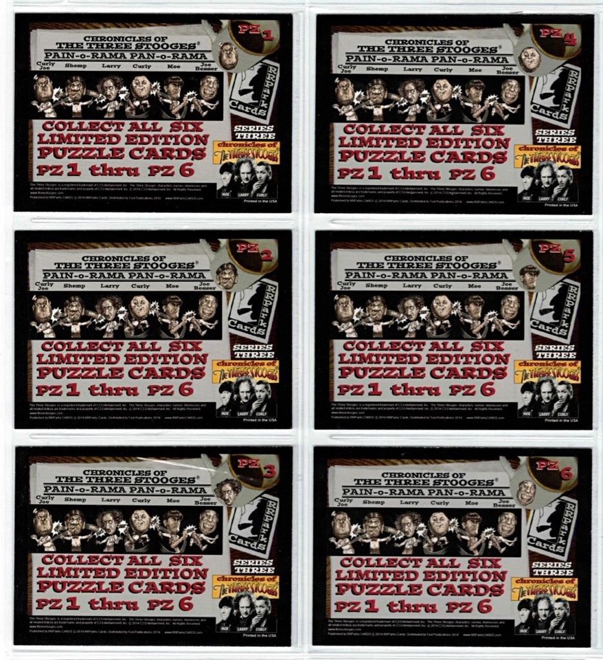 Chronicles Of The Three Stooges Ser. 3. Pain O Rama Puzzle 6- Card Set ...