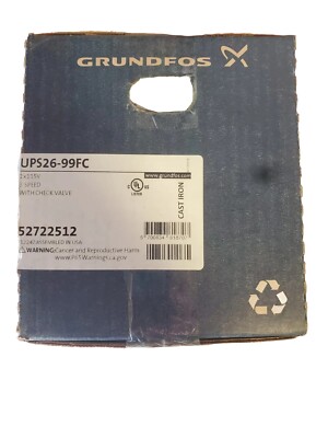Grundfos UPS 26-99 FC Circulator Pump with Flow Check (52722512 ...