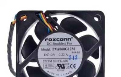 Foxconn PVA060G12M 12V 0.22A 6CM 6025 Speed Controlled Server CPU ...