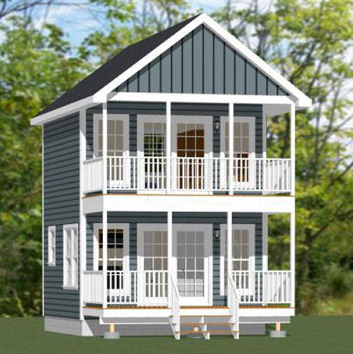 16x16 House Plans 16x16 House - 1 Bedroom 1.5 Bath - 433 Sq Ft