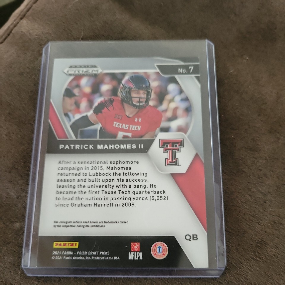 Patrick Mahomes Prizm Draft Pick Texas Tech 2021 Panini Prizm #7 | eBay