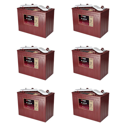 6 Pack, 72V - 12 Volt Golf Cart Batteries - Trojan Battery T-1275 GEM ...