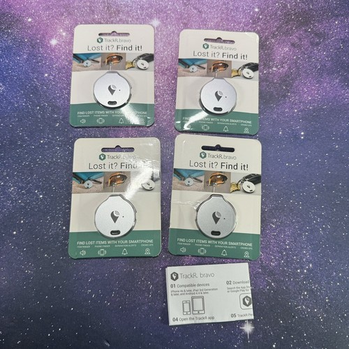 TrackR Bravo Trackers (4-Pack) Silver GPS Bluetooth Find Keys Phone ...