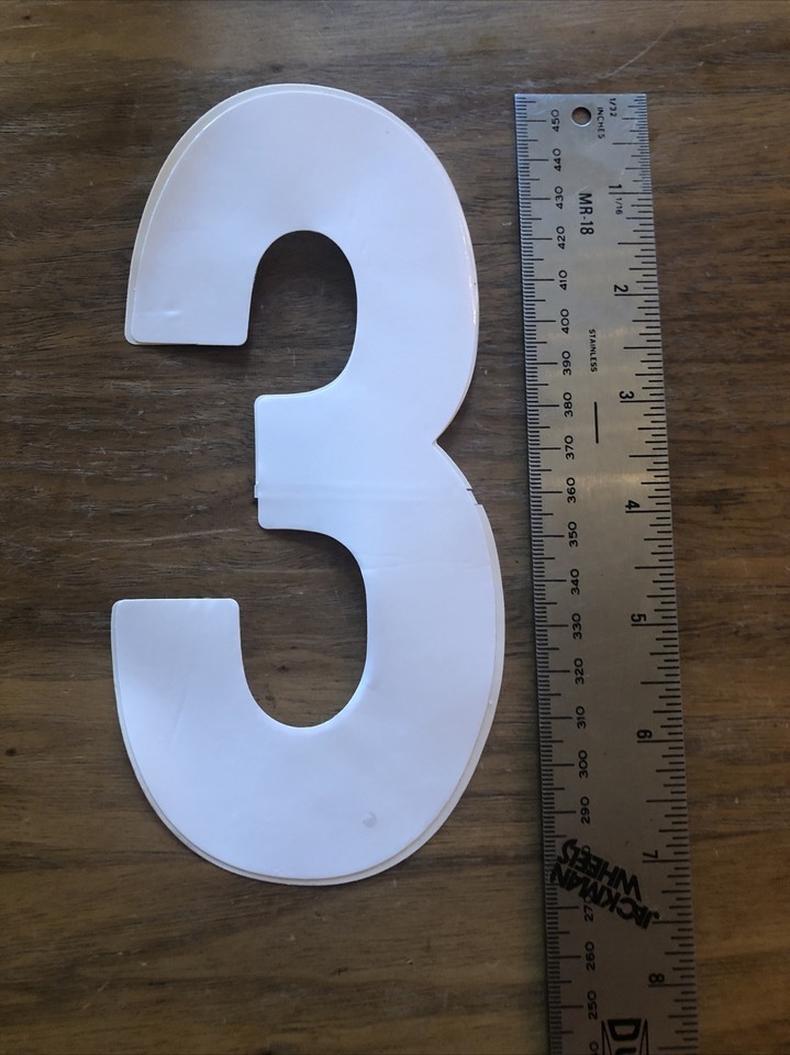 Vintage BMX Bicycle #3 White Number Decals - 7” BMX MX Vinyl Sticker | eBay