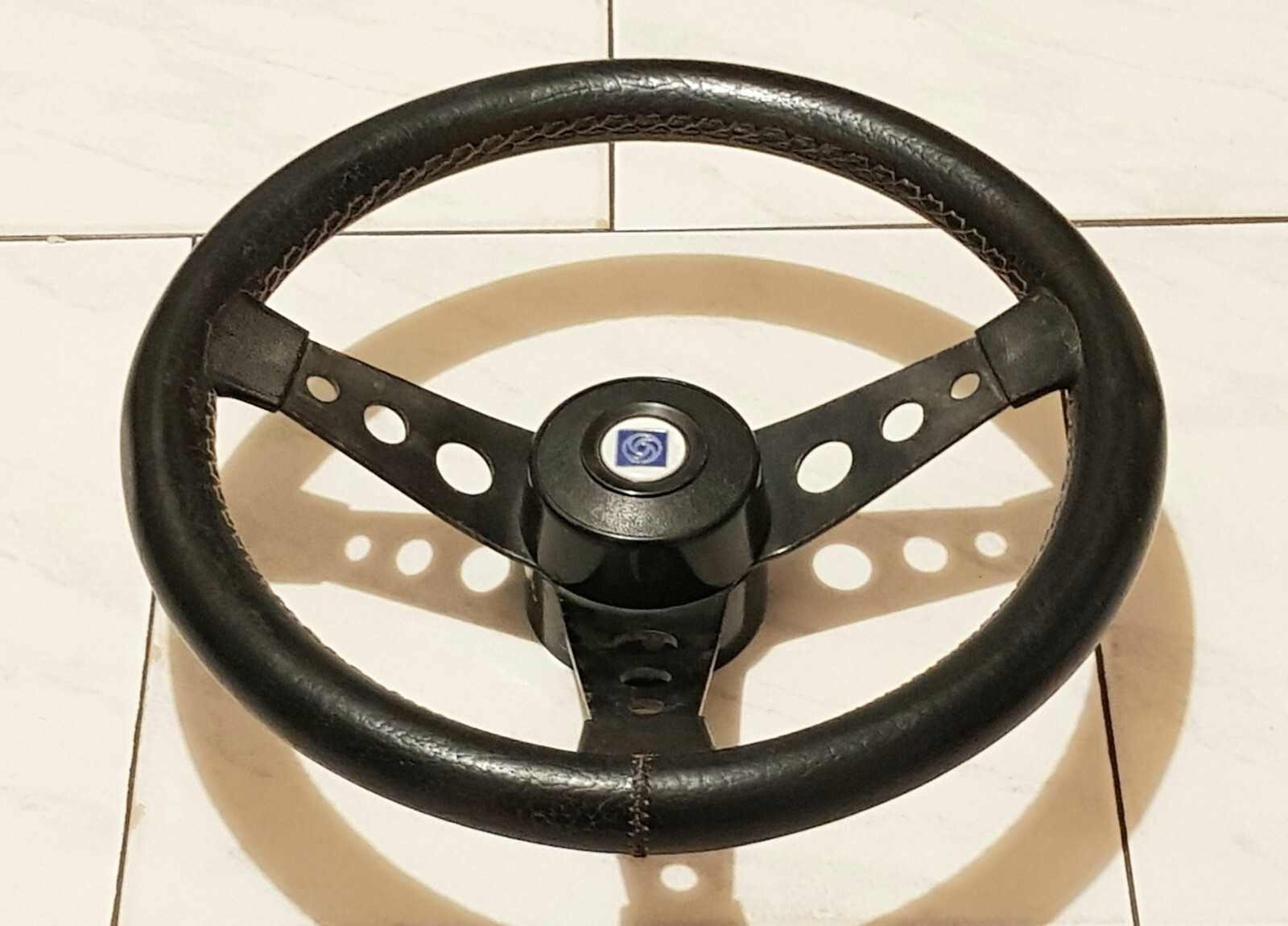 Ancien Volant Cuir 33 cm Springalex??? Steering Wheel Old Mini Leyland ...
