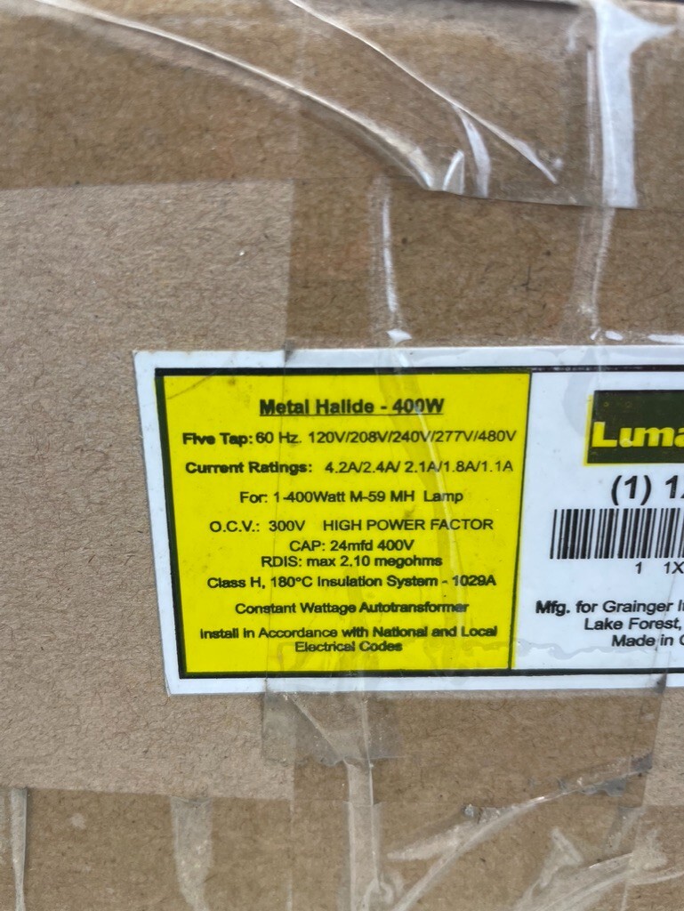 Metal Halide Ballast Kit 400W Multi 5 Tap 120V 208V 240V 277V 480V M59 ...