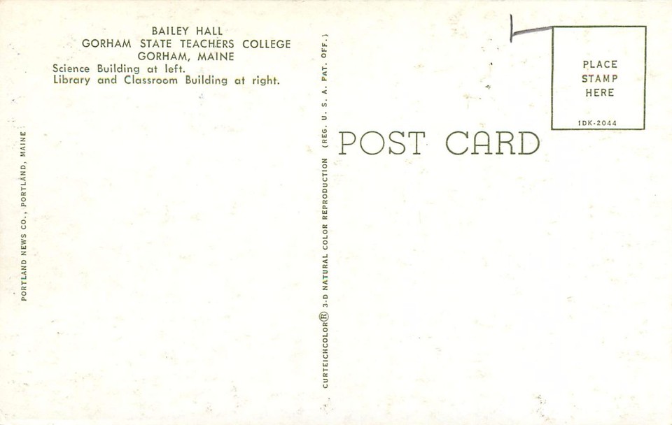 Bailey Hall Gorham State Teachers College Maine MN old cars Postcard | eBay