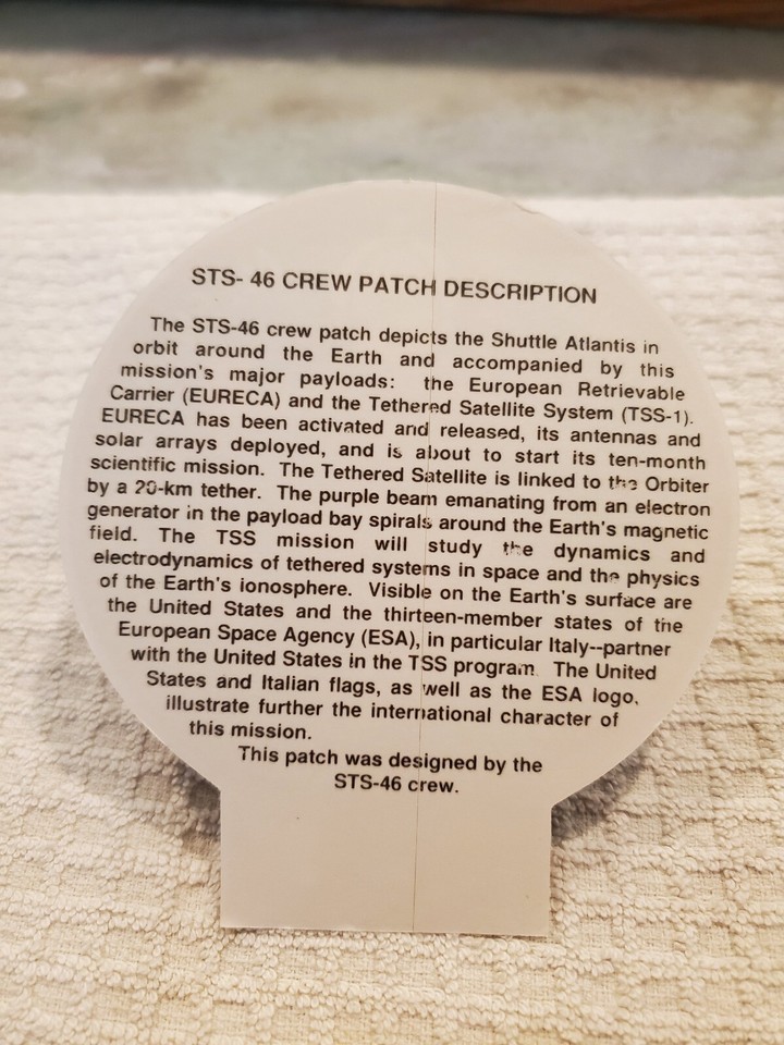 Original STS-46 Space Shuttle Crew Sticker | eBay