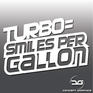 Funny Turbo = Smiles Turbo Car Vinyl Decal bumper Sticker JDM DUB Euro ...
