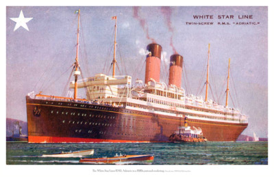 OCEAN LINERS 2129 - White Star Line RMS Adriatic 1920s Postcard Poster ...