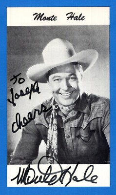 Monte Hale Western Actor Hand Signed Autograph 3x5.5 Photo | eBay