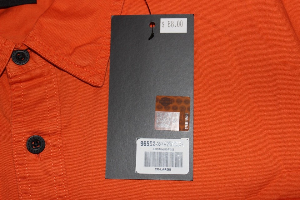 Harley Davidson Men's 2XL Rising Eagle Short Sleeve Shirt Orange #6388 ...