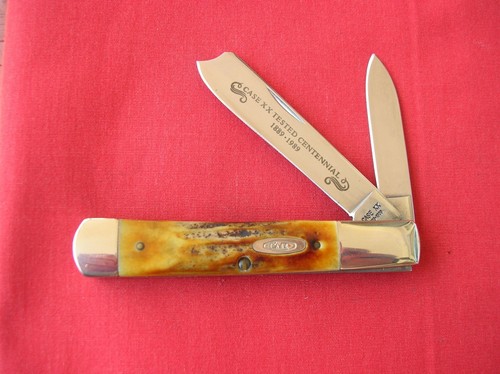 CASE XX 52005 2 BLADE RAZOR CENTENNIAL STAG HANDLES 1989 KNIFE | eBay
