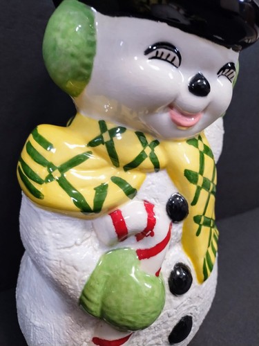 Vintage Ceramic Snowman Frosty The Snowman 13" Tall Hand Painted 70's ...