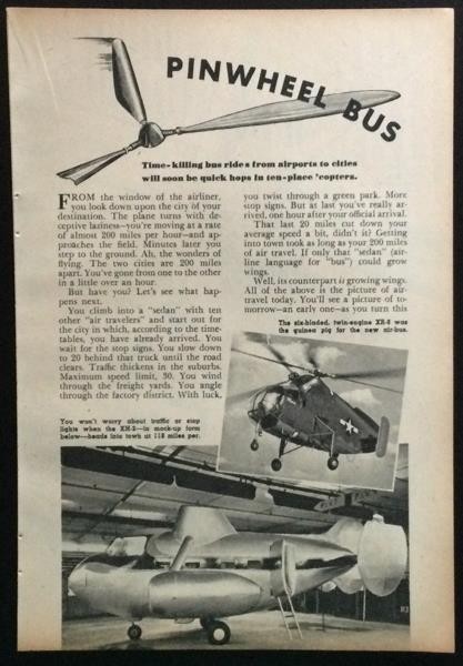 “Pinwheel Bus” Kellett KH-2 Concept Helicopter 1947 Douglas Rolfe ...