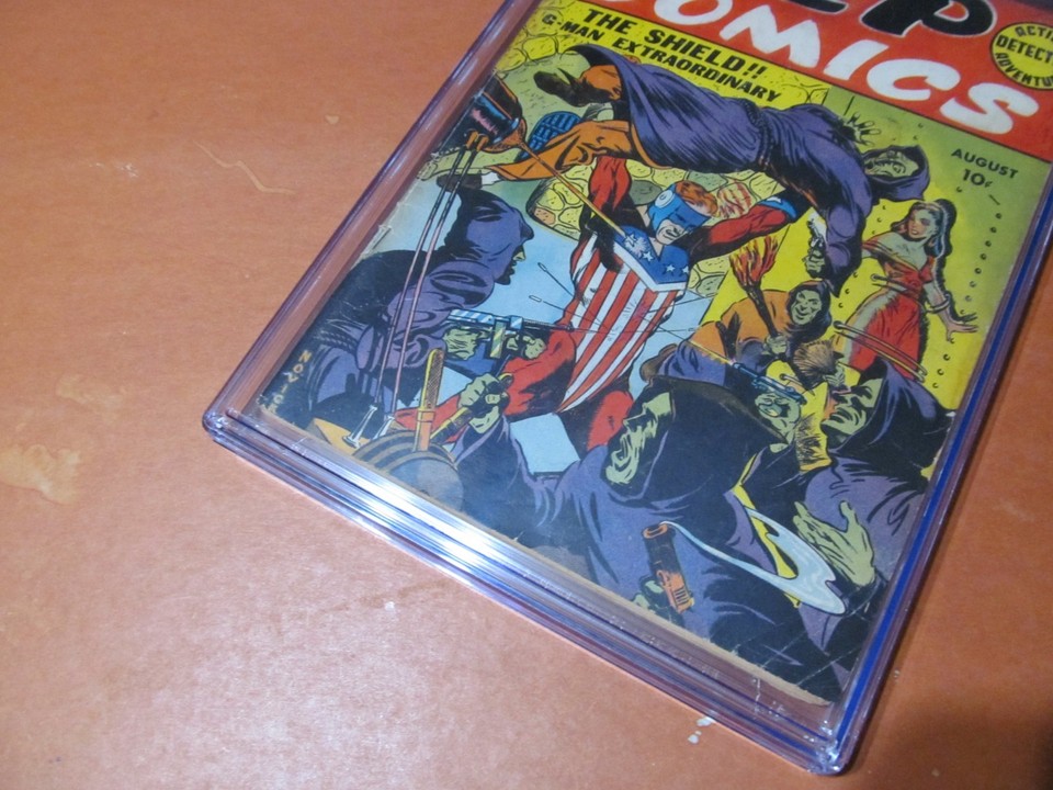 PEP COMICS #7, 1940 CGC GRADED 1.5, (SLIGHT) RESTORED, MLJ, BRITTLE ...