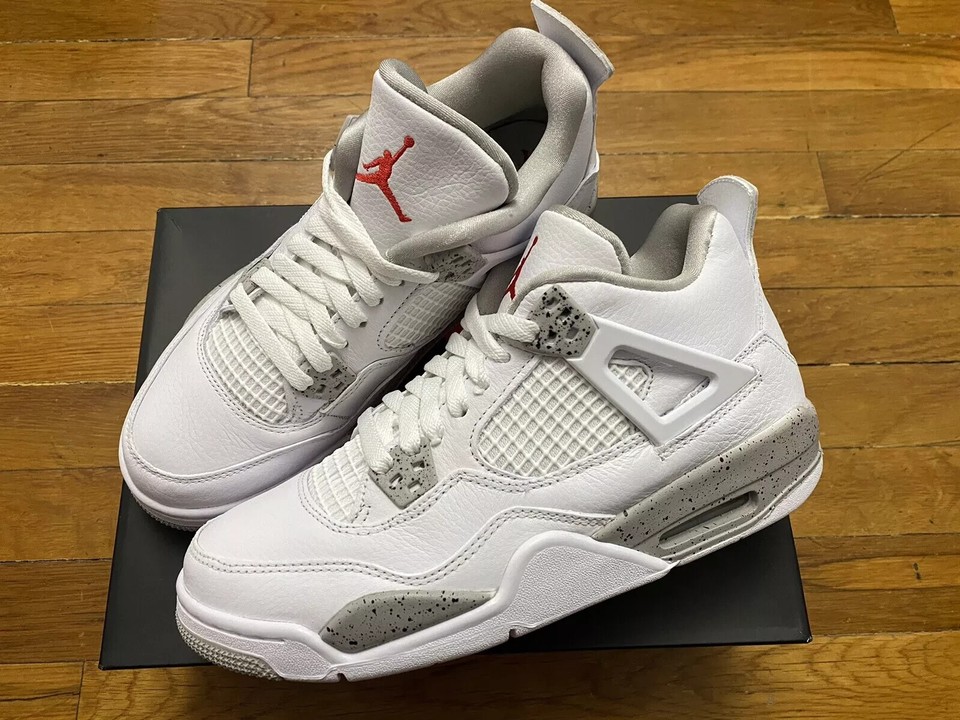 Size 7Y / 8.5W - Jordan 4 Retro White Oreo Grey GS - SHIP TODAY | eBay