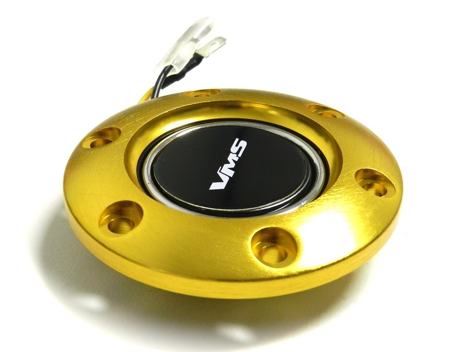 VMS RACING GOLD STEERING WHEEL RING & HORN BUTTON BK C | eBay