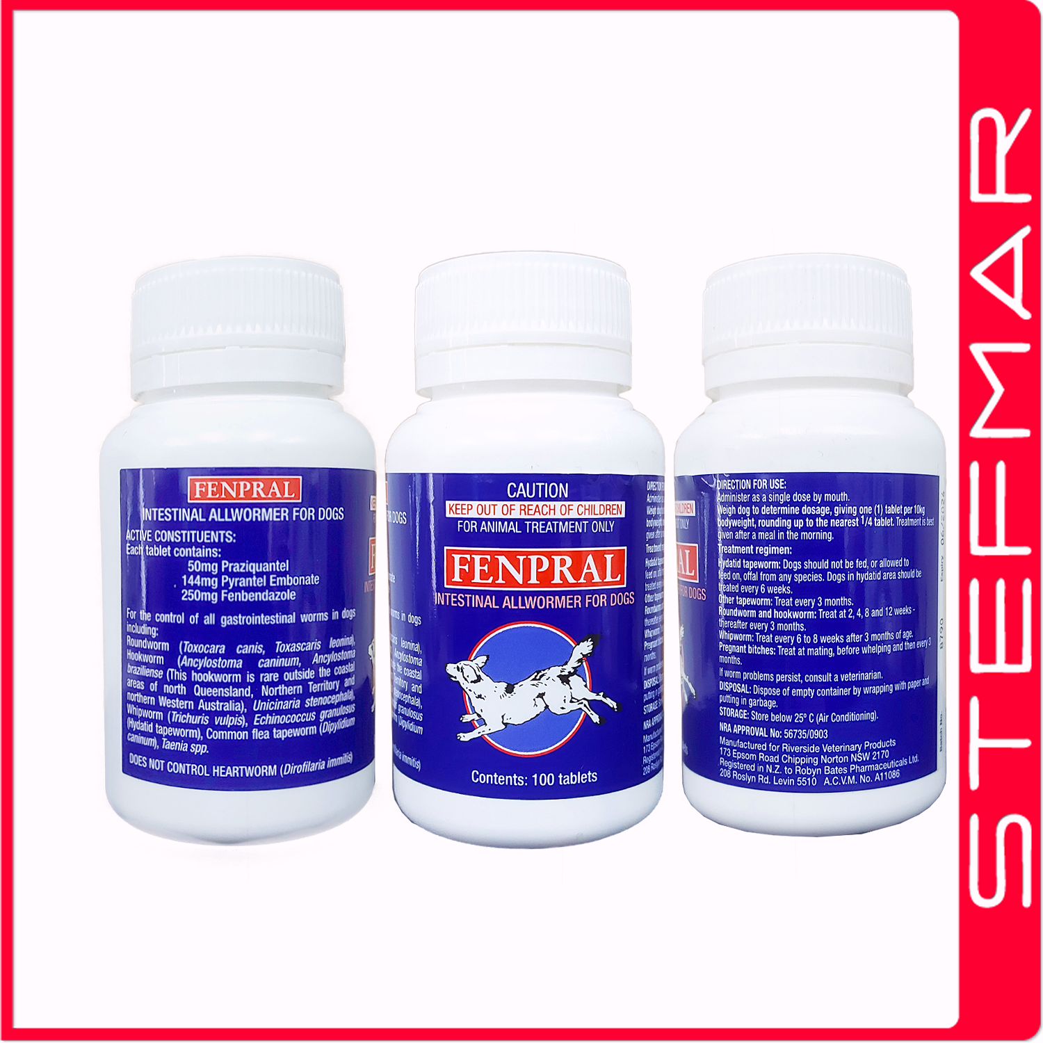 Fenpral Dog 10kg Intestinal Worming Tablets 100 Pack | eBay Australia