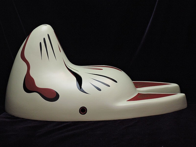 Fox Face Mask Suzune Kitsune Komendo Hand Painted Handmade Full Gloss ...