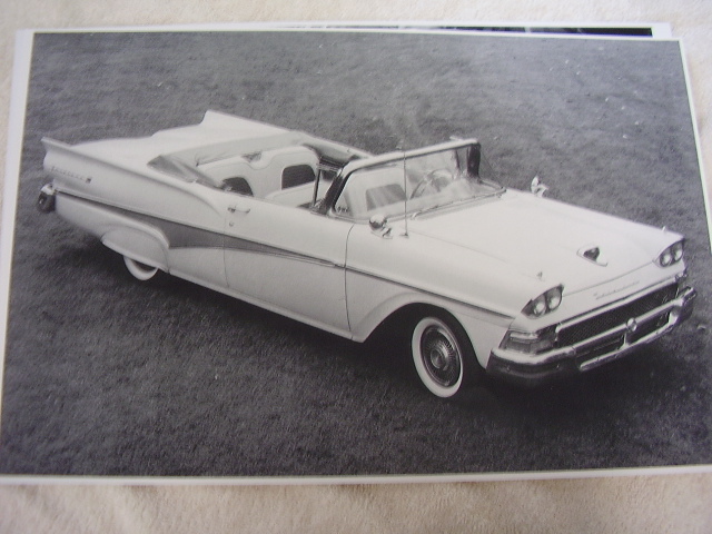 1958 FORD CONVERTIBLE BIG 11 X 17 PHOTO PICTURE | eBay