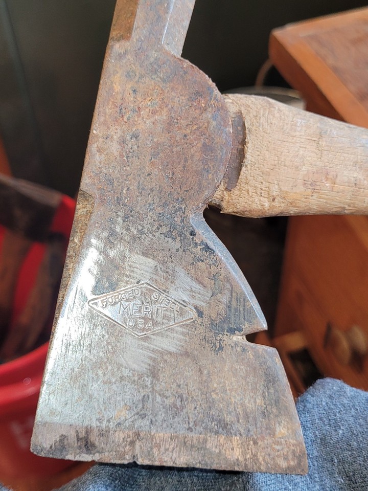 Vintage Antique Restored MERIT USA Single Bit Camp Axe Hatchet | eBay