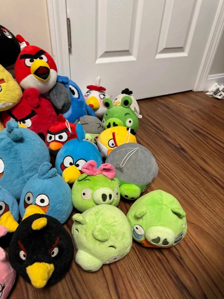 HUGE SUPER RARE Angry Birds Plush Lot of 40+ CHEF, MOUSTACHE COWBOY ...