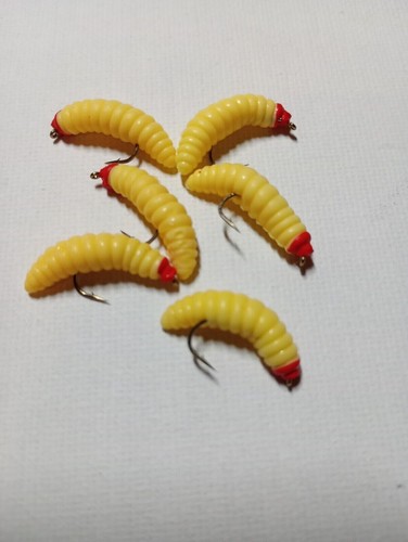 6 Maggot FLY Fishing WET Trout Flies SIZE 10 LURES Deadly | eBay UK