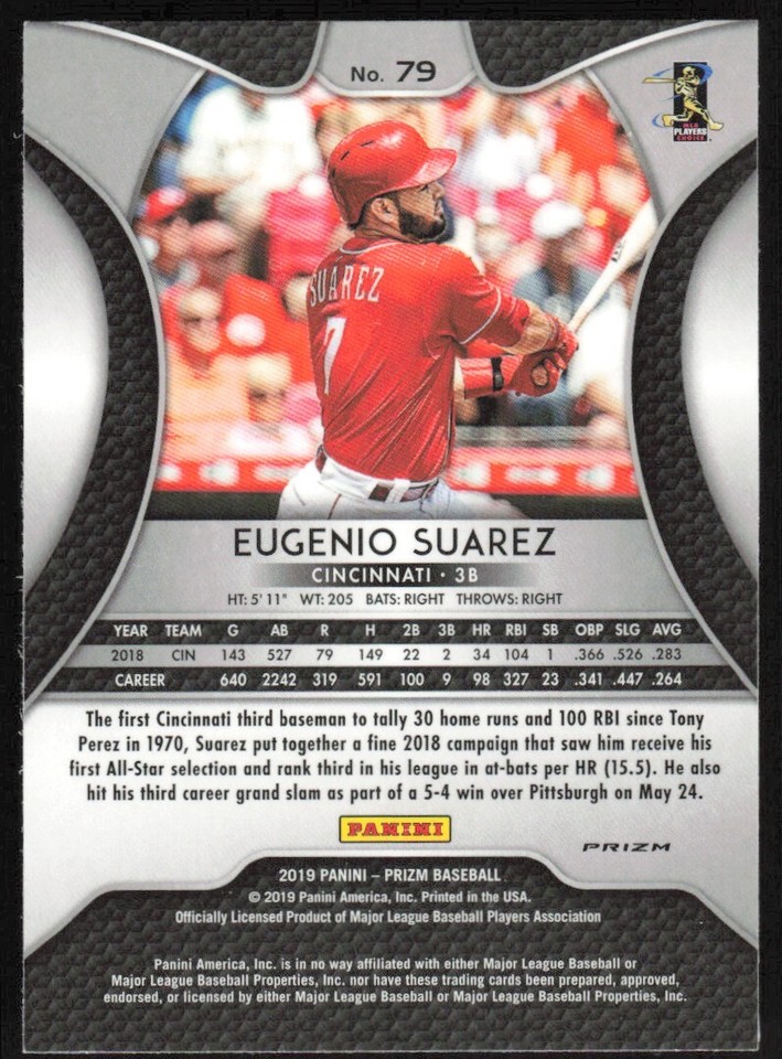 2019 Panini Prizm Red Prizm Color Match Eugenio Suarez #79 Cincinnati ...