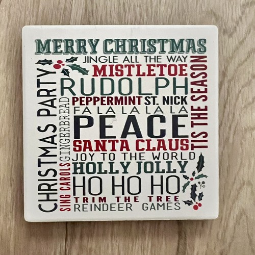 Merry Christmas Peace Christmas Party Ceramic Tile Coaster NEW 4” | eBay