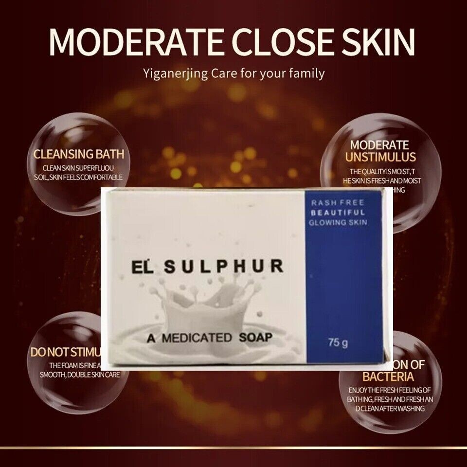 Anti Fungal Sulfur Soap Mites Scabies Acne Treatment Itching Body Bath ...