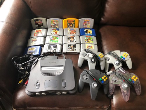 Nintendo 64 Console Memory Expansion, N64 Game Lot 16 games, 4 ...