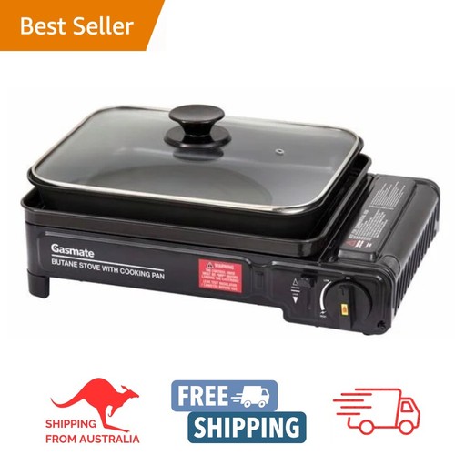 Gasmate Portable Butane Stove With Non-Stick Cooking Pan w/ Hard Carry ...