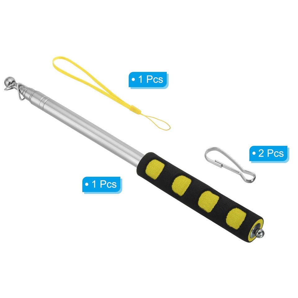 2M/6.5ft Telescopic Handheld Flagpoles,1Set Pointer Stick w Sponge ...