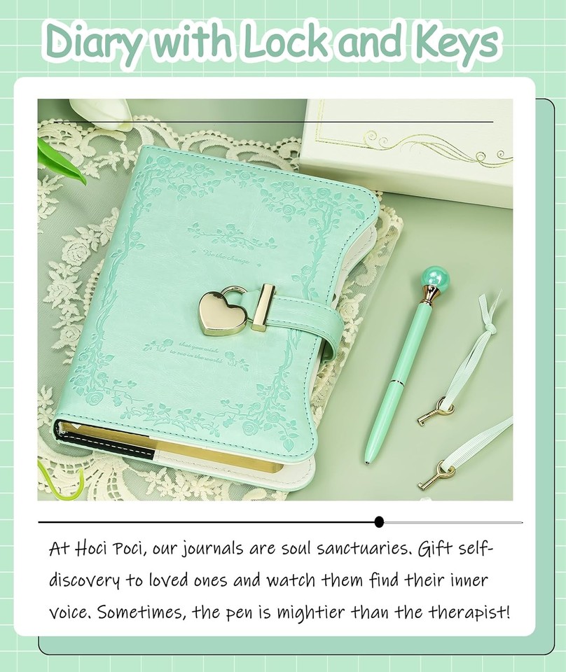 Diary with Lock and Keys for Girls Gift Ideas, 360 Gold Edged Pages ...