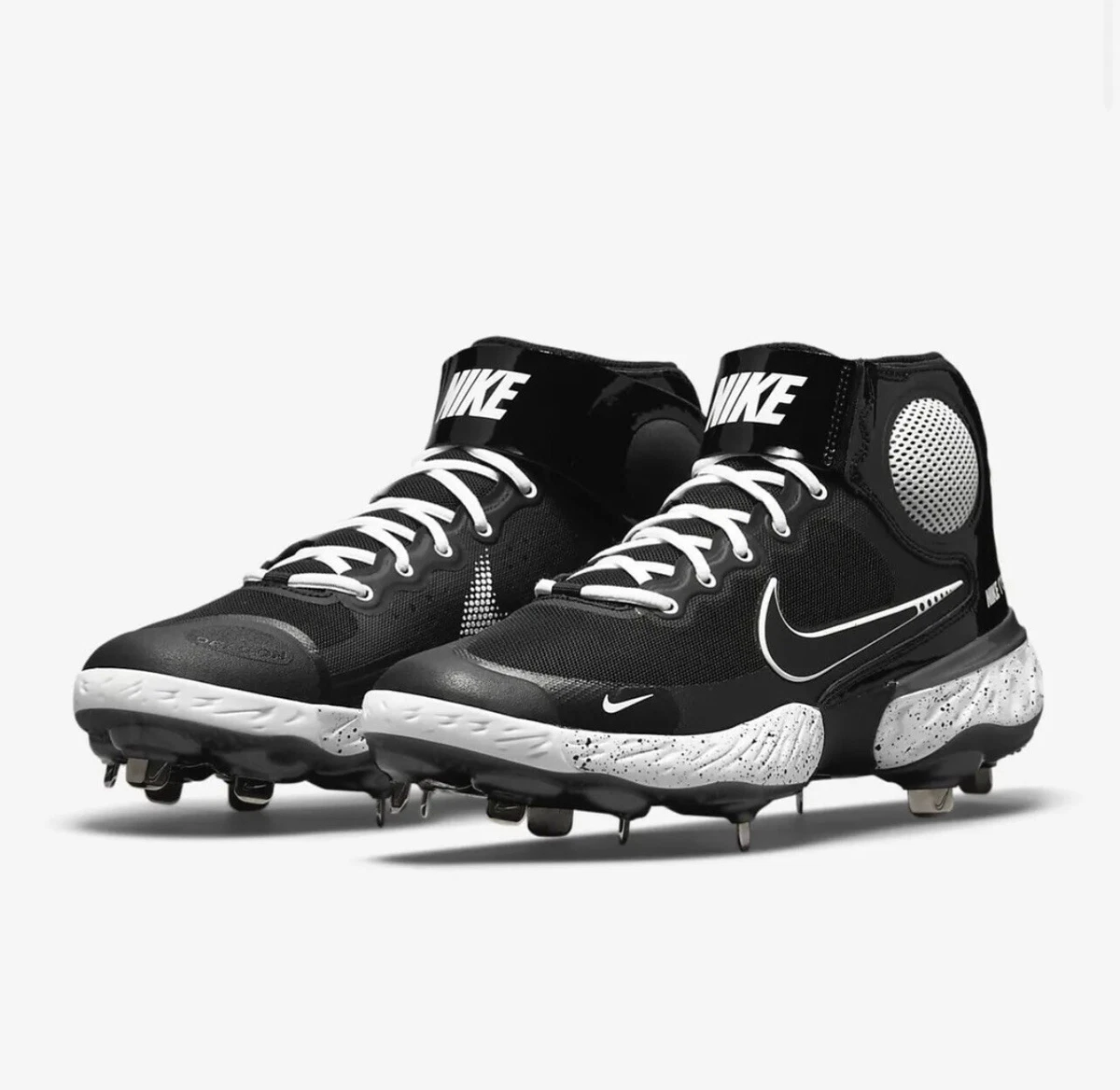 Nike Alpha Huarache Elite Mid Baseball Metal Cleats 14 Grey
