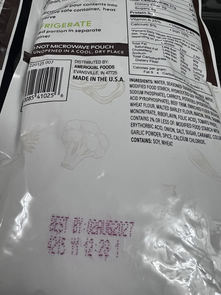 Food Life Balanced Ready To Eat Beef Stew 2 Bags 24oz Camping Hiking ...