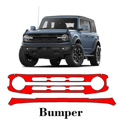 Front bumper PreCut PPF Paint Protection Film For Ford Bronco 2021-2025 ...