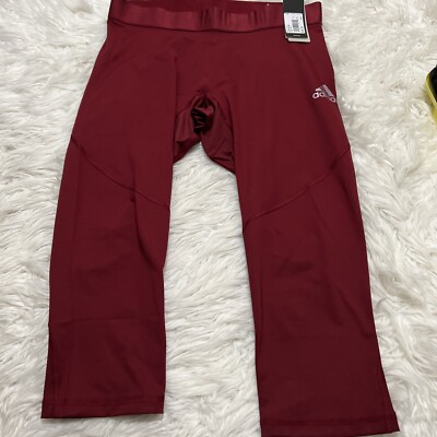 adidas Techfit Compression Pants Men's Size XL Maroon Stretch Gym ...