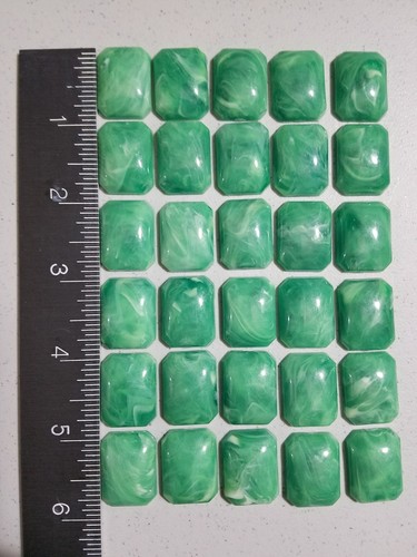 30pcs/VTG(Germany-US-Zone?)OCTAGONS IMITATION GLASS JADE STONES 14/16× ...