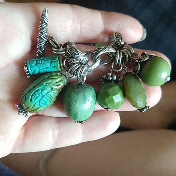 Designer Stephen Dweck Sterling Silver Gemstone Jade Turquoise Charm ...