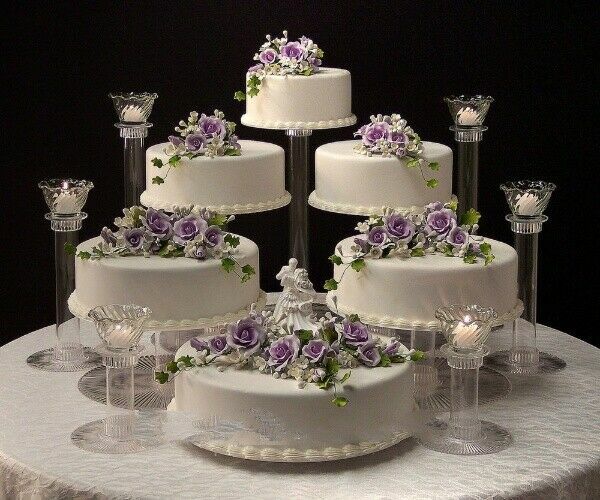 Platinumcakeware 6 Tier Wedding Cascade Cupcake Cake Stand - Clear for ...