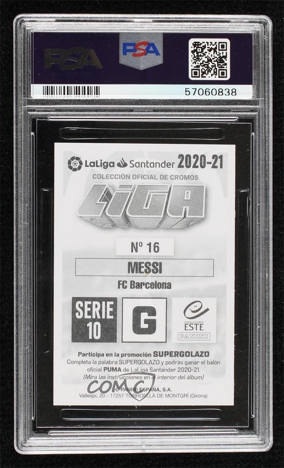 2020-21 Colecciones Este La Liga Album Stickers Serie Lionel Messi PSA ...