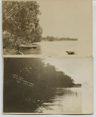 2 1910 era,Big Butternut Lake Luck Wisconsin Real Photo Postcards RPPC ...