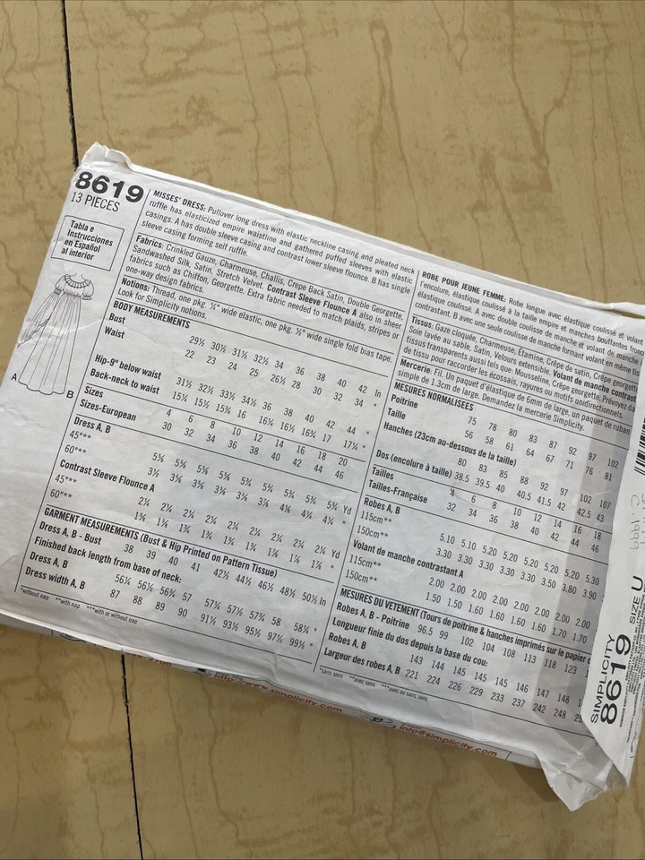 Simplicity 8619 Vintage Sewing Pattern Begotten Gothic Regency Vampire ...