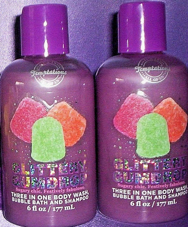 Bath & Body Works GLITTERY GUMDROP Body Wash 3in1's Temptations 6 OZ x ...